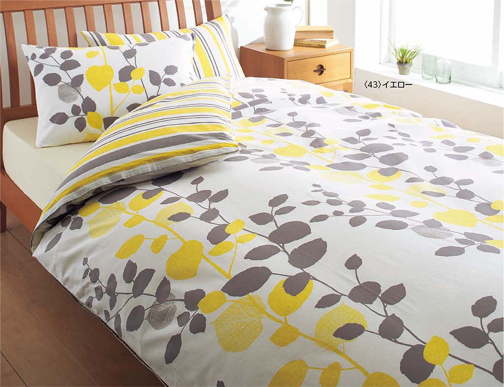 サイズ：65×45cm 素材：綿100％（防縮加工　抗菌加工） ファスナー式 日本製爽やかな季節を感じるリーフデザイン