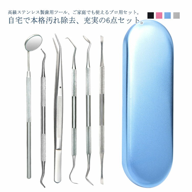 高級ステンレス製歯用ツール、ご家庭でも使えるプロ用セット。自宅で本格汚れ除去、充実の6点セット。初心者にも安全安心の高級ステンレス製。自宅で手軽に 食べかす、歯石、歯垢、虫歯、色素沈着に、本格的な口内ケアを。ワンちゃんの健康維持に大事な犬歯...