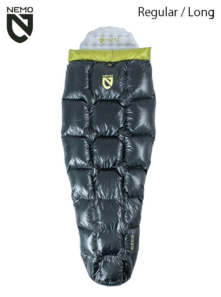 ★NEMO ニーモ・イクイップメント★ 製品説明 エリート超軽量キットに最適な補完アイテム、Pulseは仕様にこだわるスルーハイカー向けに設計され、迅速な行動を優先するユーザーに最適です。 キルトスタイルの寝袋デザインは、NEMO寝具の断熱...