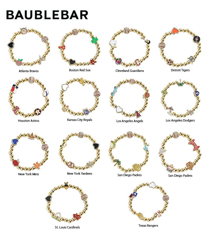 ★BaubleBar バウブルバー★ ・素材：ガラスストーン、エナメル、ゴールドプレーテッドブラス ・仕様：ストレッチ ・アレルギー情報：低アレルギー性 ・サイズ：内周 6.25"（約15.88 cm） ・ビーズサイズ：6mm ※他のBau...
