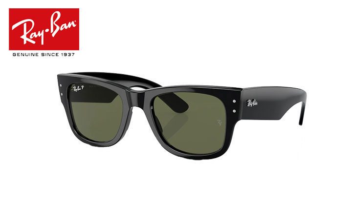 RB0840S 901/58 51-21 MEGA WAYFARER ウェイファーラー ローブリッジフィット フレーム :Polished Black ポリッシュ ブラック レンズ: Green レンズ横幅 51 mm ブリッジ幅 21 m...
