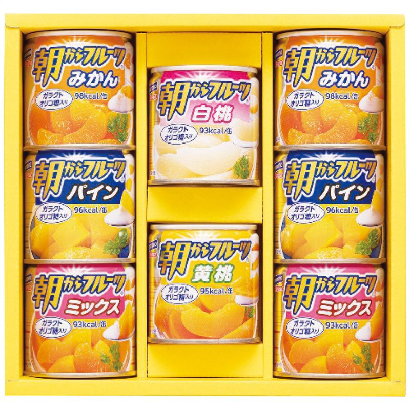 　ギフトサービスについてたわわに実ったフルーツには甘さと芳醇な香り、太陽の幸せがいっぱい。ひんやり、つるりのおいしさをおとどけします。■商品名:デザートギフト AS-20R■商品説明:朝からフルーツ190g(みかん・パイン・ミックス各2缶・...