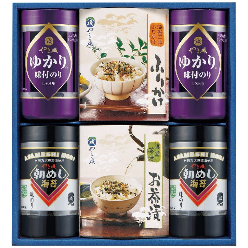　ギフトサービスについてパリッとした食感の国産海苔に有機丸大豆醤油を使用したたれで調味した味付海苔、三島食品「ゆかり」を使ったたれで味付けしたさわやかな赤しそ風味の海苔、風味が良くさっぱりとした後味に仕上げた海苔茶漬け、さくさくとした食感と...