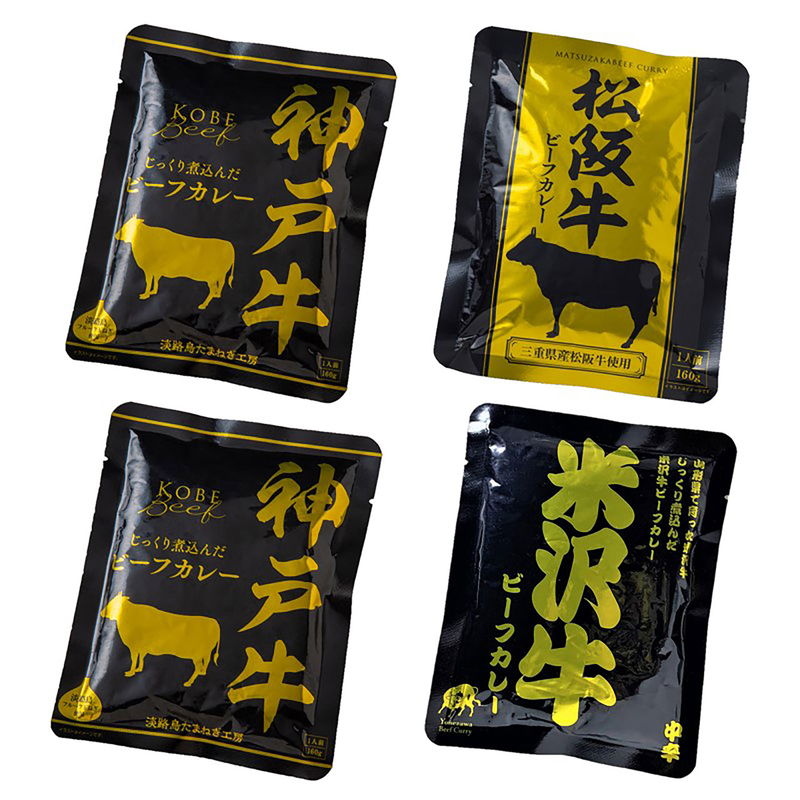 日本を代表する3大和牛(神戸牛・松阪牛・米沢牛)のビーフカレーです。肉がトロトロに溶けるまで野菜と一緒にじっくり煮込んだビーフカレーは、肉の旨味がカレー全体に溶け込んで、コクとまろやかな味わいに仕上がりました。■商品名:日本三大和牛 ビーフ...