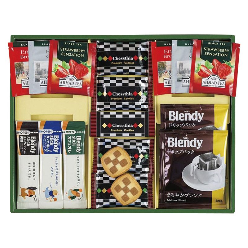 　ギフトサービスについて味にこだわるAgFドリップコーヒーと、お湯を注ぐだけの手軽なスティックコーヒーをセットしました。クッキーや紅茶も含めたバラエティーに富んだ詰合せギフトです。■商品名:ブレイクタイム クッキー&amp;コーヒー&amp...