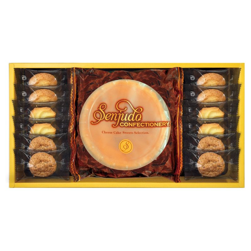 　ギフトサービスについて■メーカー:Senjudo■商品名:チーズケーキ+クッキーセレクション■セット内容:セット内容/クッキー(ミニリング・プチペカン・ミニカシュー)×各4、チーズケーキ×1■箱サイズ:19×34.5×5cm■賞味期限:常...