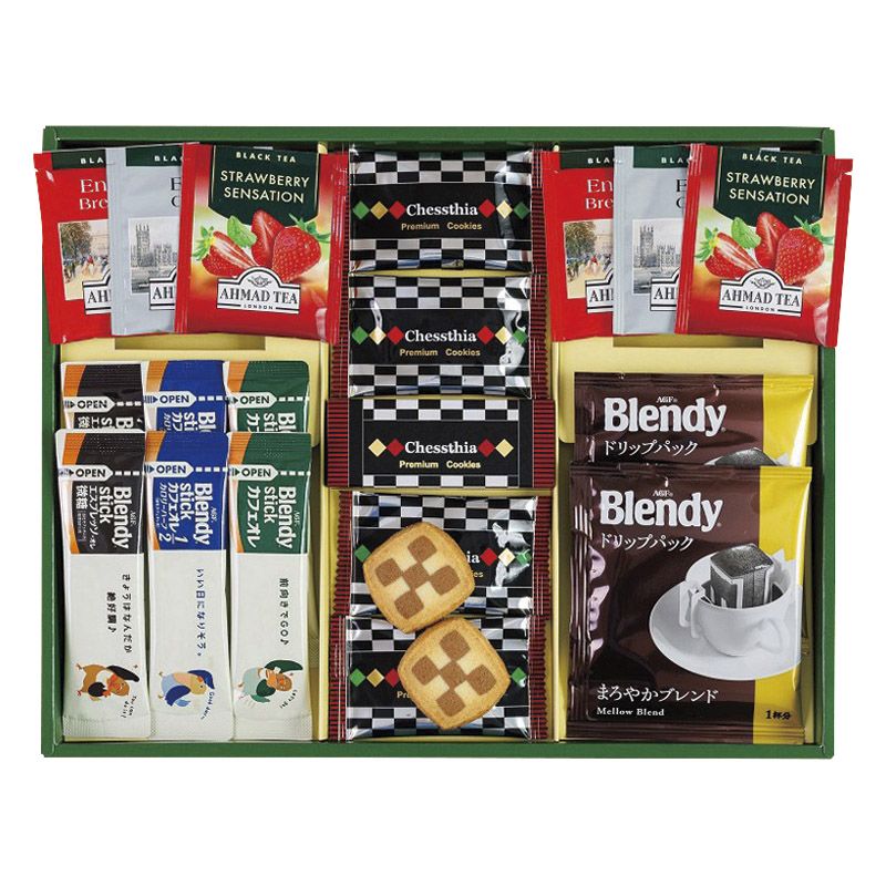 　ギフトサービスについて味にこだわるAgFドリップコーヒーと、お湯を注ぐだけの手軽なスティックコーヒーをセットしました。クッキーや紅茶も含めたバラエティーに富んだ詰合せギフトです。■商品名:ブレイクタイム クッキー&amp;コーヒー&amp...