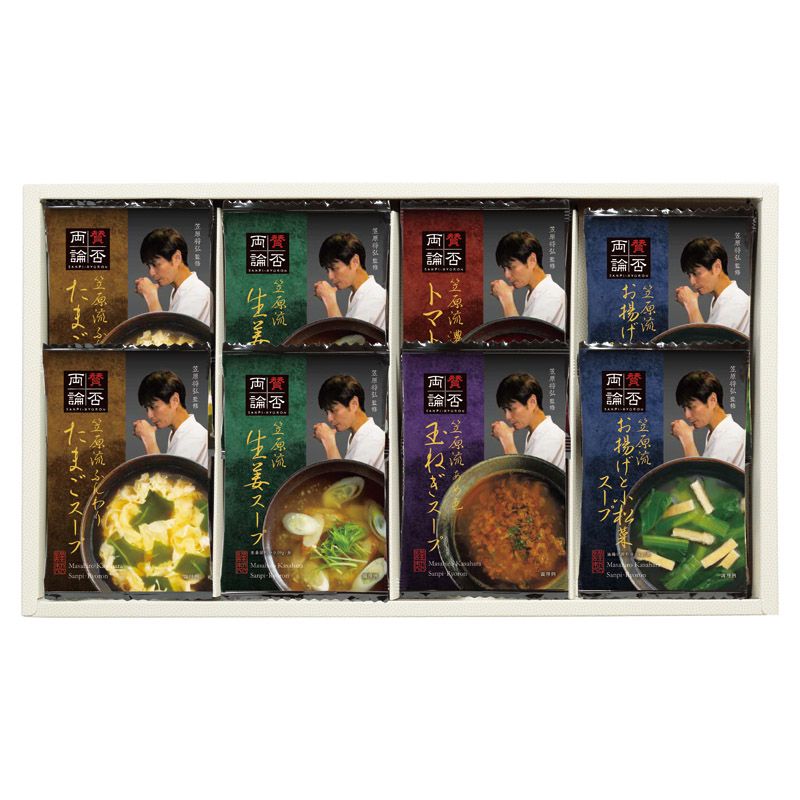 　ギフトサービスについて東京恵比寿 予約の取れない名店 賛否両論 笠原将弘監修 匠の技 食のギフトシリーズふんわりたまごスープは上品なかつお出汁にふわふわ卵とわかめを加えた繊細な味わいのスープ。濃厚トマトスープは真っ赤に完熟したトマトの旨味...