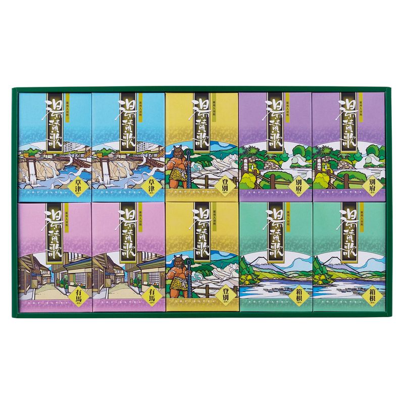 　ギフトサービスについて日本の名湯・温泉地をイメージした薬用入浴剤です。有効成分が温浴効果を高め血行を促進し、心身共にリラックスできます。■商品名:薬用入浴剤 湯・賛歌ギフト■セット内容:セット内容/薬用入浴剤(登別・草津・有馬・箱根・別府...