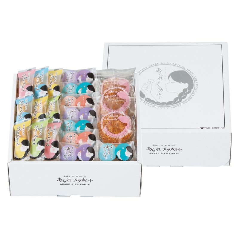 　ギフトサービスについてふっくらソフトなおかき3種(塩、甘塩、あまから醤油)とひねり揚げ2種(塩、カレー)に濃厚な味のあげせんの3種、違った食感でそれぞれの味が楽しめます。ふっくらしたおかきと、カリット揚がったひねり揚げ、濃い味がくせになる...