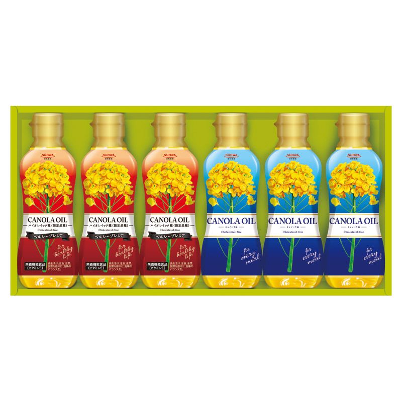 　ギフトサービスについて菜種を原料としたオレイン酸を含むピュアオイルとオレイン酸と、ビタミンEを豊富に含むべに花オイルの詰め合わせセットです。■メーカー:昭和産業■商品名:キャノーラオイルセット■セット内容:セット内容/キャノーラ油・ヘルシ...