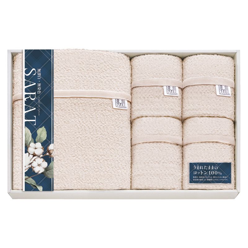 　ギフトサービスについて通常、綿花は糸や織り上がった生地の段階で漂白や染色を行うため、肌の弱い方には刺激になる薬品や、大量の水を使用しなければなりません。人にも環境にもできるだけやさしくありたい、そんな想いから、無漂白・無染色にこだわってつ...