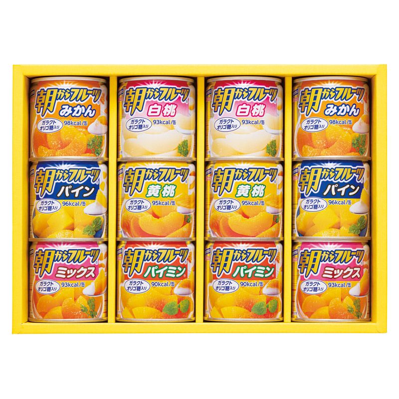　ギフトサービスについて■メーカー:はごろもフーズ■商品名:デザートギフト■セット内容:朝からフルーツ(みかん・パイン・ミックス・白桃・黄桃・パイミン)(各190g)×各2■箱サイズ:22.7×31.5×7.5cm■賞味期限:常温3年■品番...