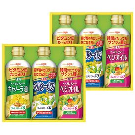 　ギフトサービスについてヘルシーなバラエティオイルを詰め合わせたギフト。■商品名:日清ヘルシーオイルギフトセット■品番:OP-30W■賞味期限:25ヶ月■JAN:4902380433354日清ヘルシーキャノーラ油350g、日清ヘルシーオフ3...