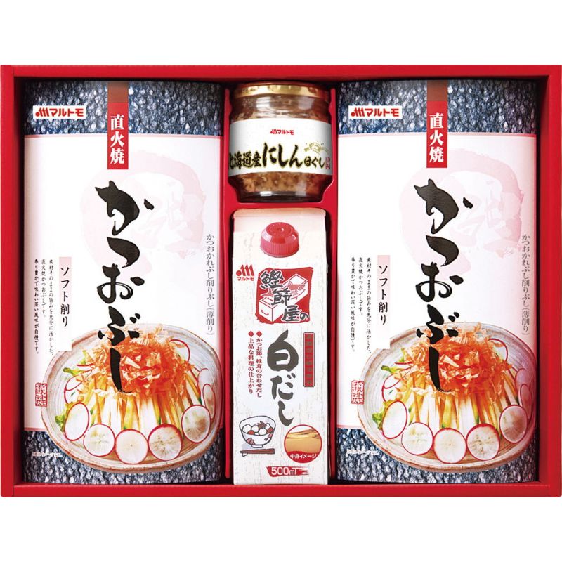 　ギフトサービスについて毎日の食卓で活躍するうれしい和食材。かつおパック、つゆ、にしんほぐしなどをバラエティ豊かに詰め合わせました。■商品名:マルトモ バラエティギフト■品番:CR-20NS■賞味期限:540日■JAN:4902833480...
