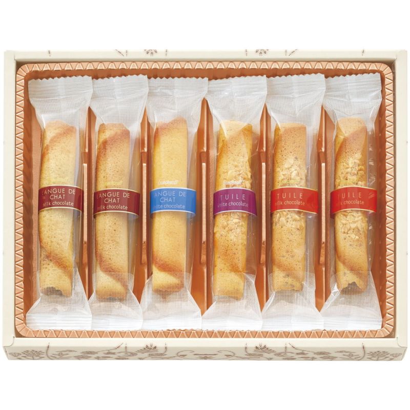 　ギフトサービスについてチュイールやラングドシャ生地で、アーモンドミルクチョコレートとホワイトチョコレートをくるり。■商品名:コルベイユ■メーカー品番:COR-EJJ■温度帯:常温■賞味期間:180日間■商品内容:コルベイユ×6 【卵・乳成...