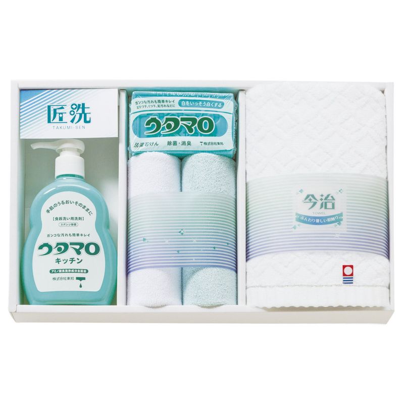 　ギフトサービスについてガンコな汚れもしっかり落とす。ウタマロ洗剤で真っ白で気持ちのいい暮らし。■商品名:ウタマロ石鹸・キッチン洗剤ギフト■メーカー品番:UTA-205A■商品内容:ウタマロ石鹸133g、ウタマロキッチン洗剤300ml、マイ...