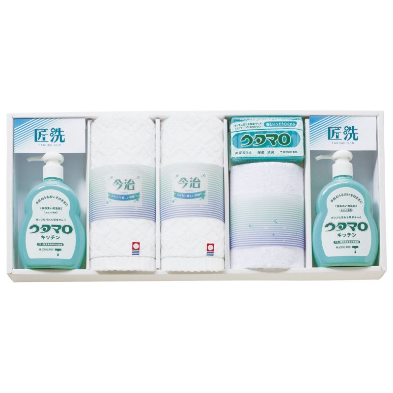 　ギフトサービスについてガンコな汚れもしっかり落とす。ウタマロ洗剤で真っ白で気持ちのいい暮らし。■商品名:ウタマロ石鹸・キッチン洗剤ギフト■メーカー品番:UTA-305A■商品内容:ウタマロ石鹸133g、ウタマロキッチン洗剤300ml×2、...