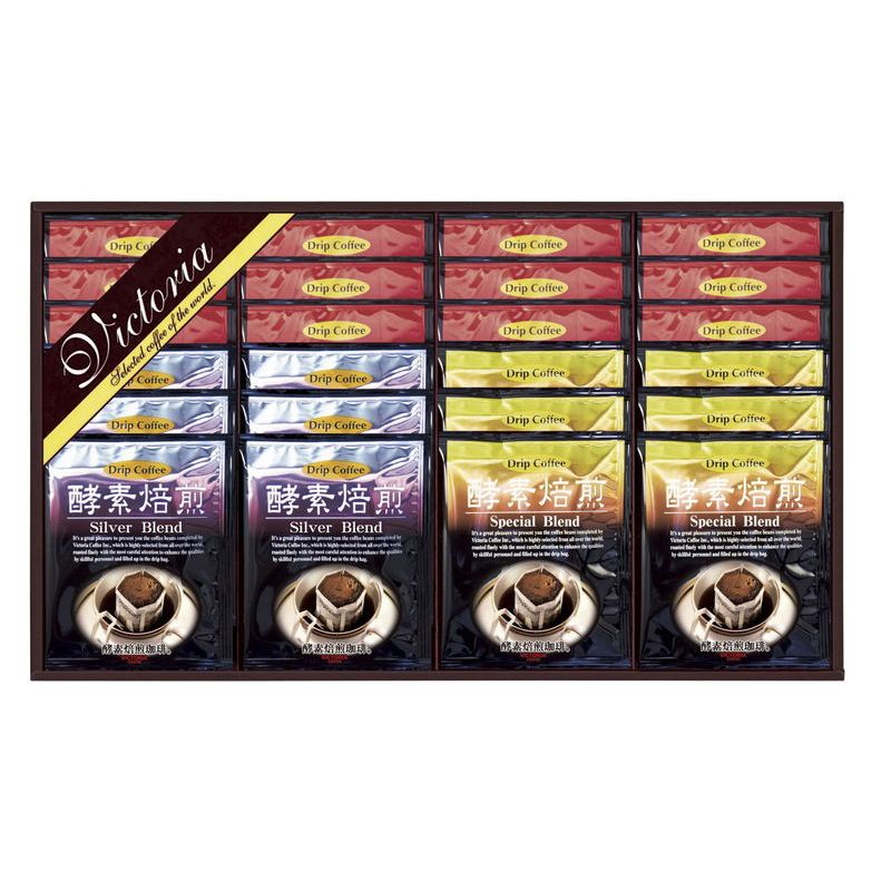 　ギフトサービスについて■商品名:プレミアム珈琲屋さんの酵素焙煎ドリップコーヒー■メーカー品番:TV-300■温度帯:常温■賞味期間:540日間■商品内容:ドリップコーヒーブレンド(シルバー×6・スペシャル×6・レッド×12)各8g■箱サイ...