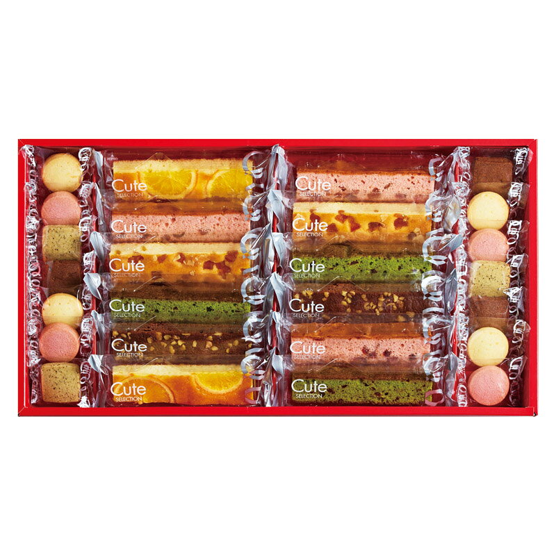 　ギフトサービスについて華やかな焼き菓子アソートです。■商品名:ひととえ キュートセレクション■箱種類:化粧箱■箱サイズ:約237×431×45mm(入)■内容:オレンジケーキ・キャラメルアップルケーキ・ニューヨークブラウニー×各2、ミック...