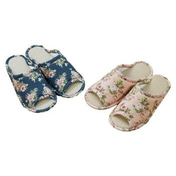 　ギフト対応について　楽天国際配送対象店舗 （海外配送）　Rakuten International Shipping&nbsp;洗える小音フィットスリッパ ローズガーデン 2色組 XM-729やさしいバラ柄のスリッパ☆パタパタしにくい小音...