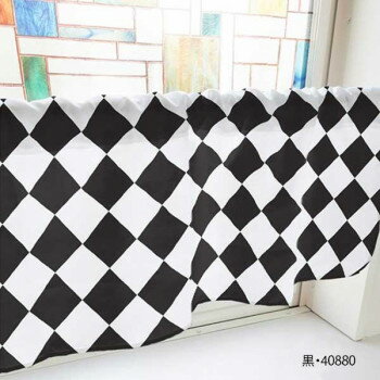 &nbsp;カフェカーテン ハーリキンチェック 800×450mm 黒・40880シンプルでおしゃれなデザイン☆【カフェカーテン ハーリキンチェック 800×450mm 黒・40880】 fk094igrjs シンプルなハーリキンチェックが...