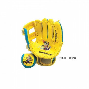 &nbsp;野球 キッズプレイヤーグラブ スタートセット(ボール付) BG80-31 イエロー×ブルーやわらかく手になじみやすいキッズグラブ＆ボールセット。【野球 キッズプレイヤーグラブ スタートセット(ボール付) BG80-31 イエロー...