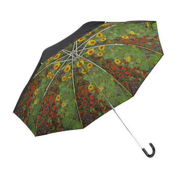 　ギフト対応について　楽天国際配送対象店舗 （海外配送）　Rakuten International Shipping&nbsp;ユーパワー 名画折りたたみ傘(晴雨兼用) クリムト「サンフラワー」 AU-02509雨の日も晴れの日も、名画を...