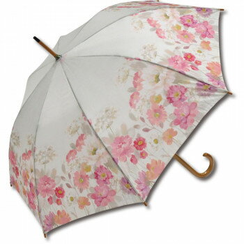 &nbsp;アーチストブルームシリーズ 木製ジャンプ傘 シルビアヴァシレヴァ「クイーンアンズレースガーデン」AB-02405細身のハンドルと軽量な親骨でオシャレで持ち易い【アーチストブルームシリーズ 木製ジャンプ傘 シルビアヴァシレヴァ「ク...