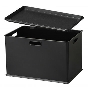 &nbsp;収納用品 natura(ナチュラ) インボックス L+プレート 各3個組 ブラック NIB-L3PML3 BK-3積み重ねできる収納ボックス。【収納用品 natura(ナチュラ) インボックス L+プレート 各3個組 ブラック ...