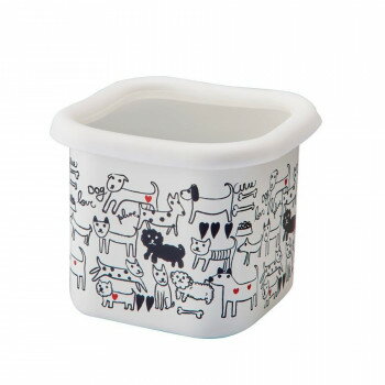 　ギフト対応について　楽天国際配送対象店舗 （海外配送）　Rakuten International Shipping&nbsp;豊琺瑯 Plune プルーン ホーローキューブストッカー・S「モノトーンドッグ」 PCS-304おすすめ【豊琺...