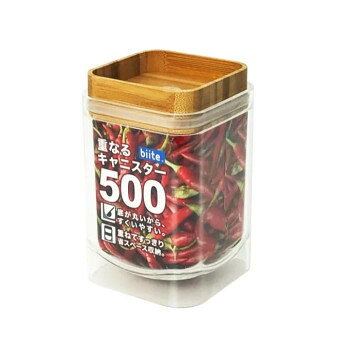 　ギフト対応について　楽天国際配送対象店舗 （海外配送）　Rakuten International Shipping&nbsp;biite 重なるキャニスター バンブー (スクエア) 500ml 814can_b_sq_500スクエア型で...