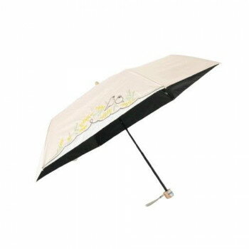 　ギフト対応について　楽天国際配送対象店舗 （海外配送）　Rakuten International Shipping&nbsp;三国 裏黒コーティング晴雨兼用折りたたみ傘 ミモザと文鳥 ベージュ S2519415遮光性とUVカットに優れた...