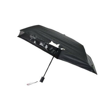 　ギフト対応について　楽天国際配送対象店舗 （海外配送）　Rakuten International Shipping&nbsp;三国 裏黒コーティング晴雨兼用自動開閉コンパクト折りたたみ傘 傘と猫 黒 S3517402小さくて、軽くて、ワ...