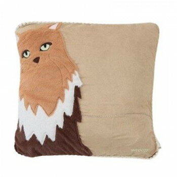 　ギフト対応について　楽天国際配送対象店舗 （海外配送）　Rakuten International Shipping&nbsp;gnocco(ニョッコ) スエード調クッション ブラウン 猫 約46×46cm CU21-CT-1BRシックな...