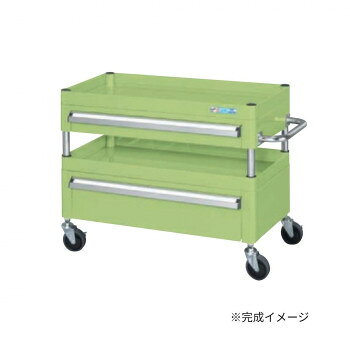 &nbsp;サカエ CSパールワゴン中量タイプ 引出し付 グリーン CSP-7562ACSEボルトレスで組立簡単【サカエ CSパールワゴン中量タイプ 引出し付 グリーン CSP-7562ACSE】 fk094igrjs 棚板を逆さにするだけ...