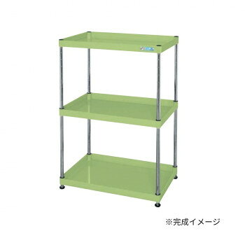 &nbsp;サカエ CSパールワゴン固定タイプ 樹脂製 グリーン CSPN-6062ボルトレスで組立簡単【サカエ CSパールワゴン固定タイプ 樹脂製 グリーン CSPN-6062】 fk094igrjs 棚板を逆さにするだけで、皿型・フラッ...