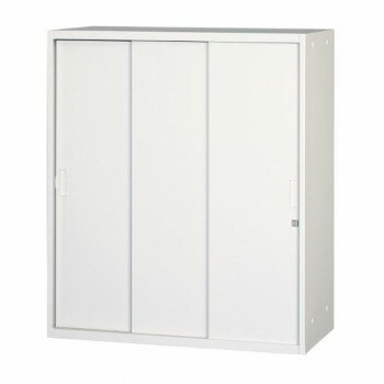 &nbsp;壁面収納家具/D:450・ホワイトタイプ 引違スチール戸(3枚戸) H1050 棚板2枚付 ALPSホワイト色 COM-UASS-W11引違スチール戸(3枚戸)の壁面収納家具【壁面収納家具/D:450・ホワイトタイプ 引違スチー...
