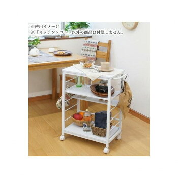 &nbsp;フクダクラフト キッチンワゴン ホワイト KW-0930 WH必要な時に必要な場所へ【フクダクラフト キッチンワゴン ホワイト KW-0930 WH】 fk094igrjs 取っ手とキャスター付きでらくらく移動。ちょっとした隙間...