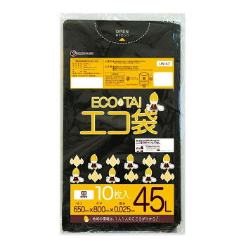 &nbsp;ECO TAI エコ袋 45L UN-47 黒 10枚×70冊強度を持った商品【ECO TAI エコ袋 45L UN-47 黒 10枚×70冊】 fk094igrjs 45L小型ペールに適した大きさです。厚みは0.025mmで、...