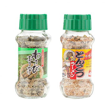 &nbsp;みなり わさびふりかけ 85g・とんこつラーメンふりかけ 80g 各15個セット風味ゆたかなふりかけ【みなり わさびふりかけ 85g・とんこつラーメンふりかけ 80g 各15個セット】 栄養成分栄養成分表(100g当たり)【わさ...