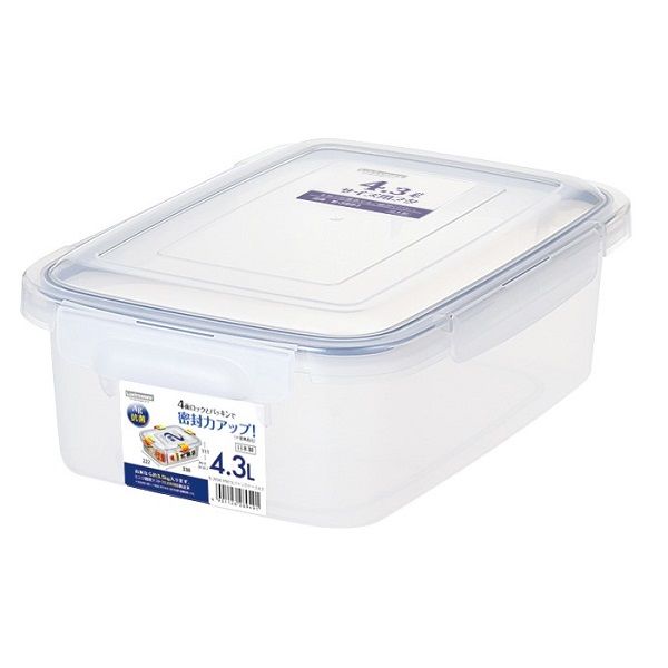 　ギフトサービスについて　楽天国際配送対象店舗 （海外配送）　Rakuten International Shipping○大型で汎用性の高い本体満水容量4.3Lの中空シリコーンパッキン付き4辺ロックの密封容器です■生産国: 日本■サイズ:...