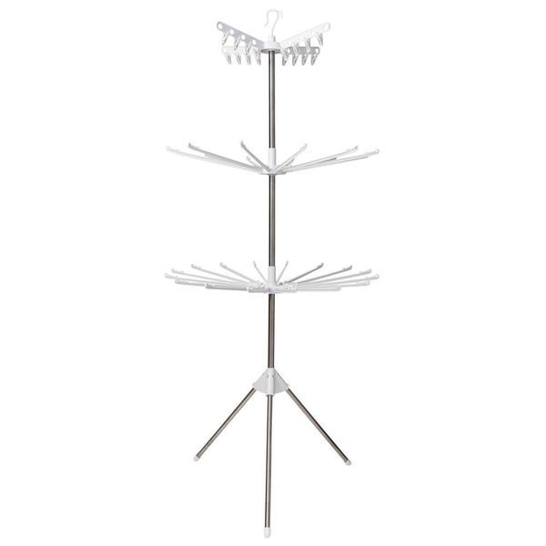 　ギフトサービスについて　楽天国際配送対象店舗 （海外配送）　Rakuten International Shipping〇コンパクトに効率良く干せる2段パラソルタイプの物干しスタンド〇サビに強く丈夫なステンレス巻きスチールパイプを採用〇ピ...