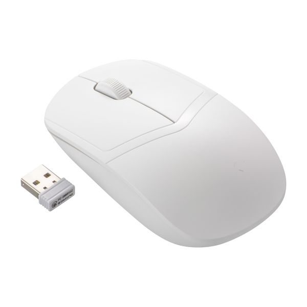 　ギフトサービスについて・商品名: 光学式マウス(無線2.4GHz/3ボタン/静音/Blue LED/1200dpi/Mサイズ/白)・型番: PC-SMWBS3MB08-W・JANコード: 4971275131590・販売元: (株)オーム...