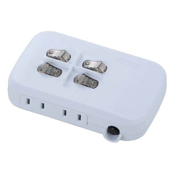 　ギフトサービスについて・商品名: ブレーカー・個別スイッチ付 節電タップ 4個口・型番: HS-A1759W・JANコード: 4971275017597・販売元: (株)オーム電機【特長】● 通電部をモジュール化しました。 連結部の半田レ...