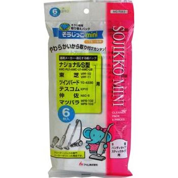 　ギフトサービスについて・商品名: そうじっこmini MC-T063 6枚入り・型番: MC-T063・JANコード: 4978406006017・販売元: アイム【特長】● たて型、小型の掃除機に使える取り替え紙パックです。● 特殊3層...