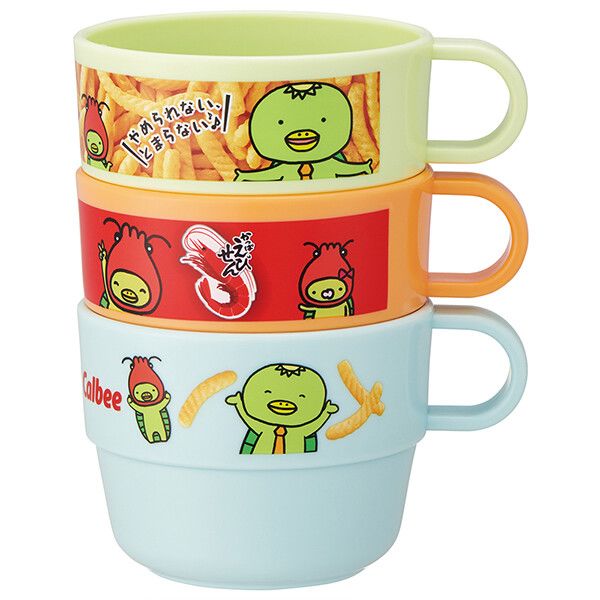 　ギフトサービスについてイラストが可愛い樹脂製のコップ、3個セット。樹脂製なので軽く、落としても壊れにくい。積み重ねて収納できるのでかさばりにくい。ホームパーティーやアウトドアなどに便利。食洗機は使用不可。■サイズ・容量: サイズ:約104...