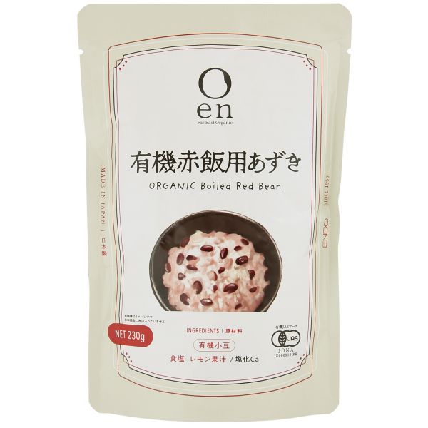 　ギフトサービスについて有機小豆がたっぷり入った、3合炊き用の赤飯用小豆水煮です。素材本来のおいしさをお届けできるように有機栽培(オーガニック)小豆を使用しております。■ブランド名: 遠藤製餡■内容量: 内容量:230g商品サイズ:30mm...