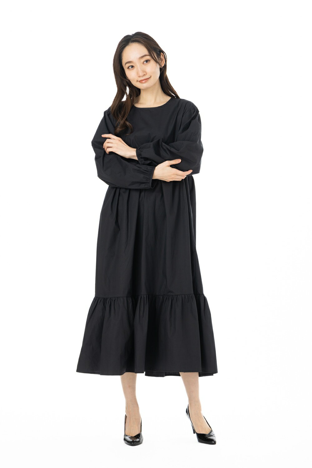 ステラで取り扱う、ジャージー素材は伸縮性も高く,お腹周り、下半身をカバーします上品な風合いで着心地も抜群.結婚式 二次会 オフィス フォーマル パーティー お呼ばれ デート お出かけ などの場面にピッタリ.30代 40代 体型カバー 着やせ...