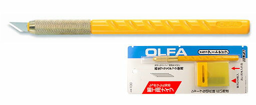 細かい作業に適したペンタイプナイフです。刃先角度32.8°。グリップに再生プラスチック材（100%）を使用した、環境にやさしい製品です。 商品詳細 品番 10B 品名 アートナイフ 付属品 替刃25枚付 適合替刃 アートナイフ替刃